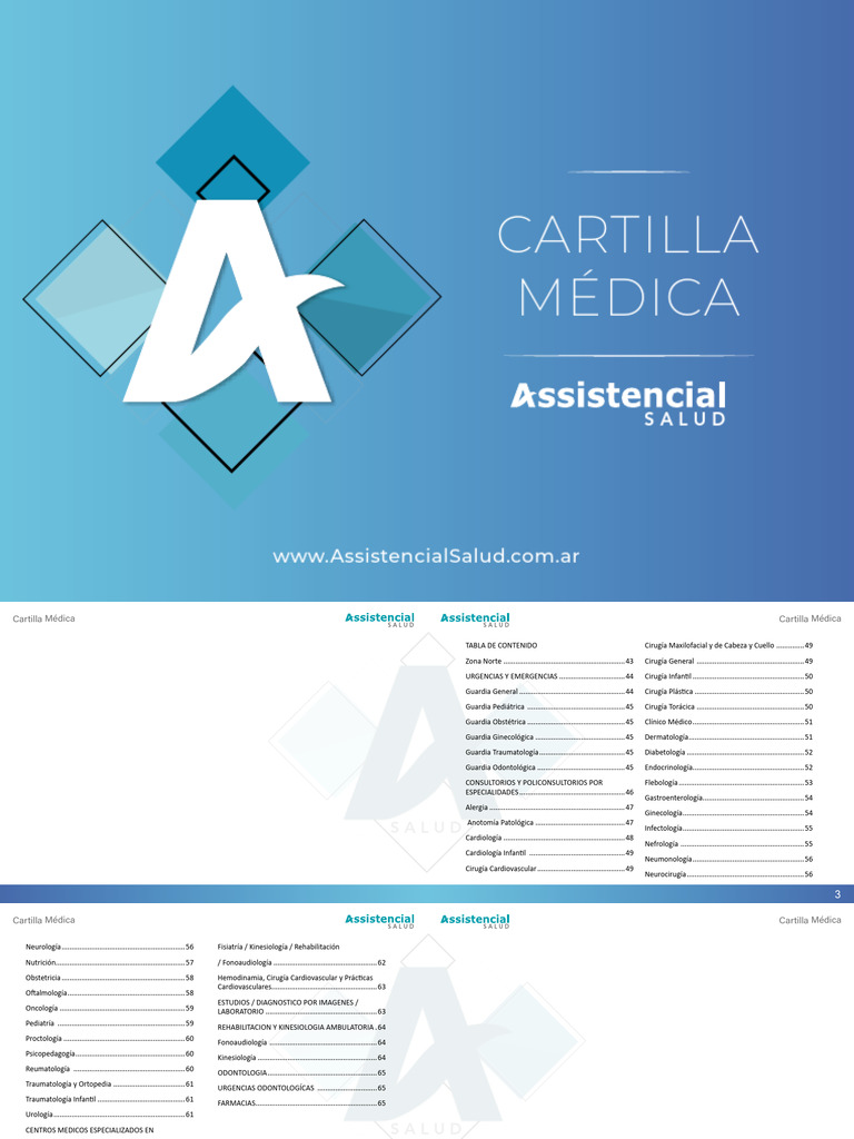 Cartilla Médica: Servicios y Especialidades | PDF | Control de la ...