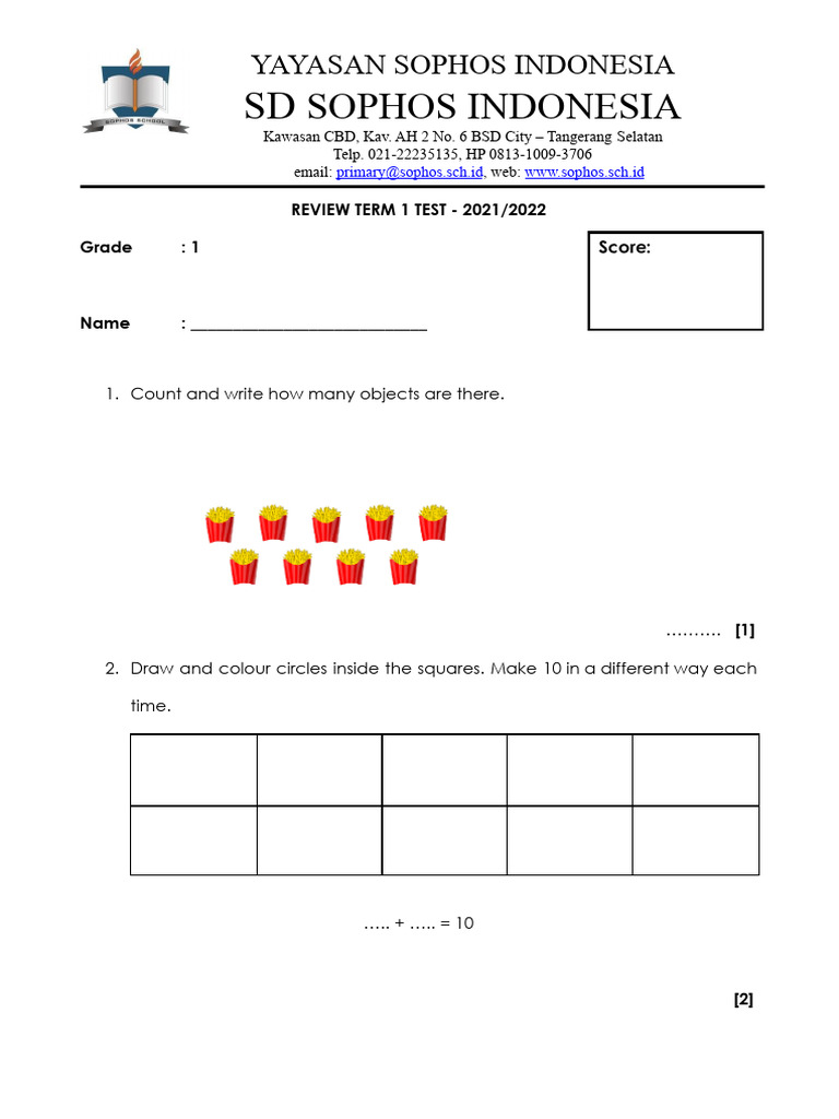 G1 REVIEW Mathematics Term 1 Test | PDF | Teaching Methods & Materials ...