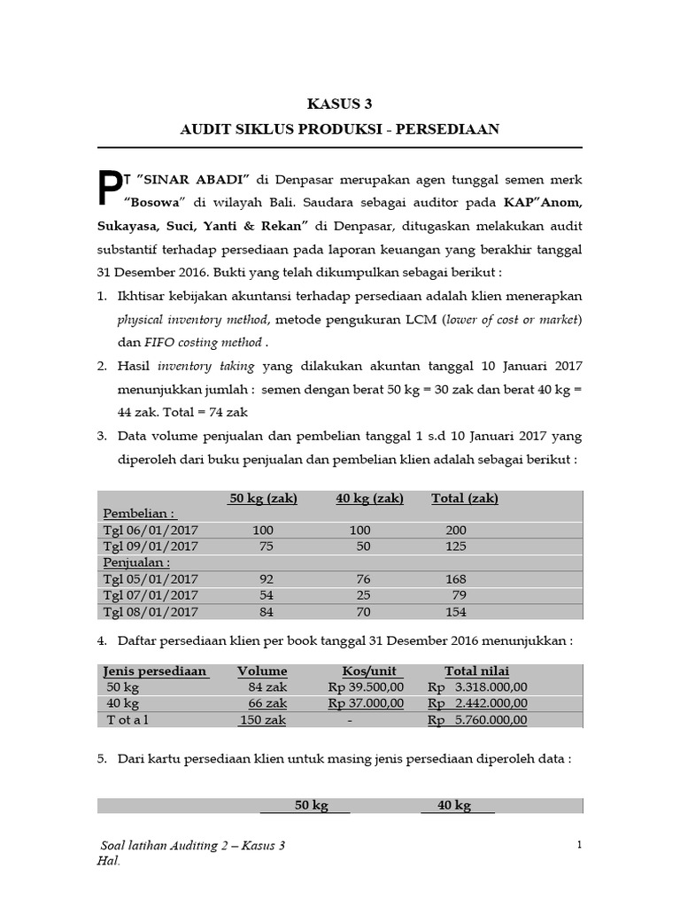 Audit Persediaan Sinar Abadi | PDF