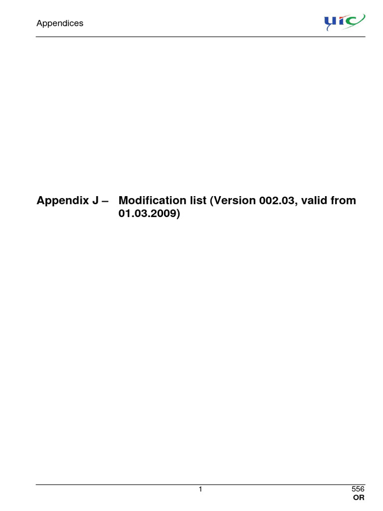 Uic Leaflet 556 Appendix J | PDF | Systems Engineering | Information Technology