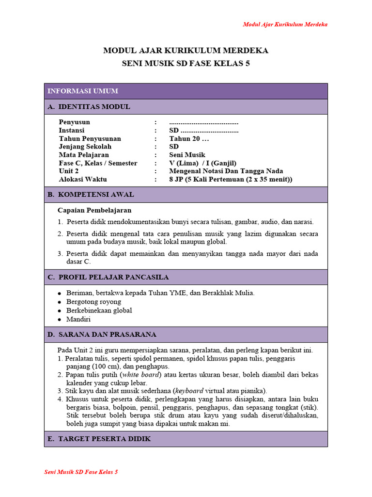 Modul Ajar Unit 2 | PDF