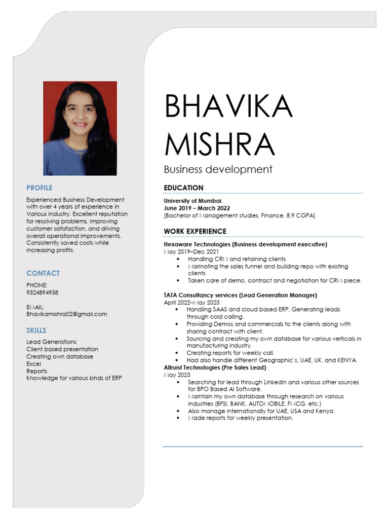 Bhavika Mishra | PDF | Customer Relationship Management | Business