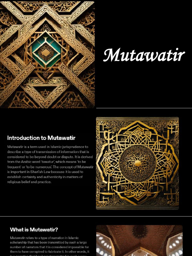 MUTAWATIR-CLASSIFICATION-OF-HADITH (2) | PDF