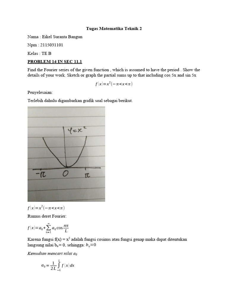 Matematika Teknik Dere Fourier | PDF | Metode & Bahan Ajar