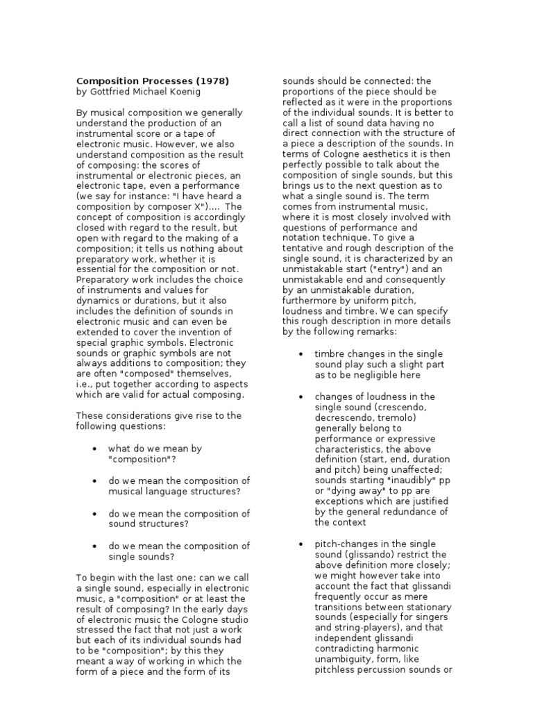Understanding Composition Processes | PDF | Musical Compositions ...