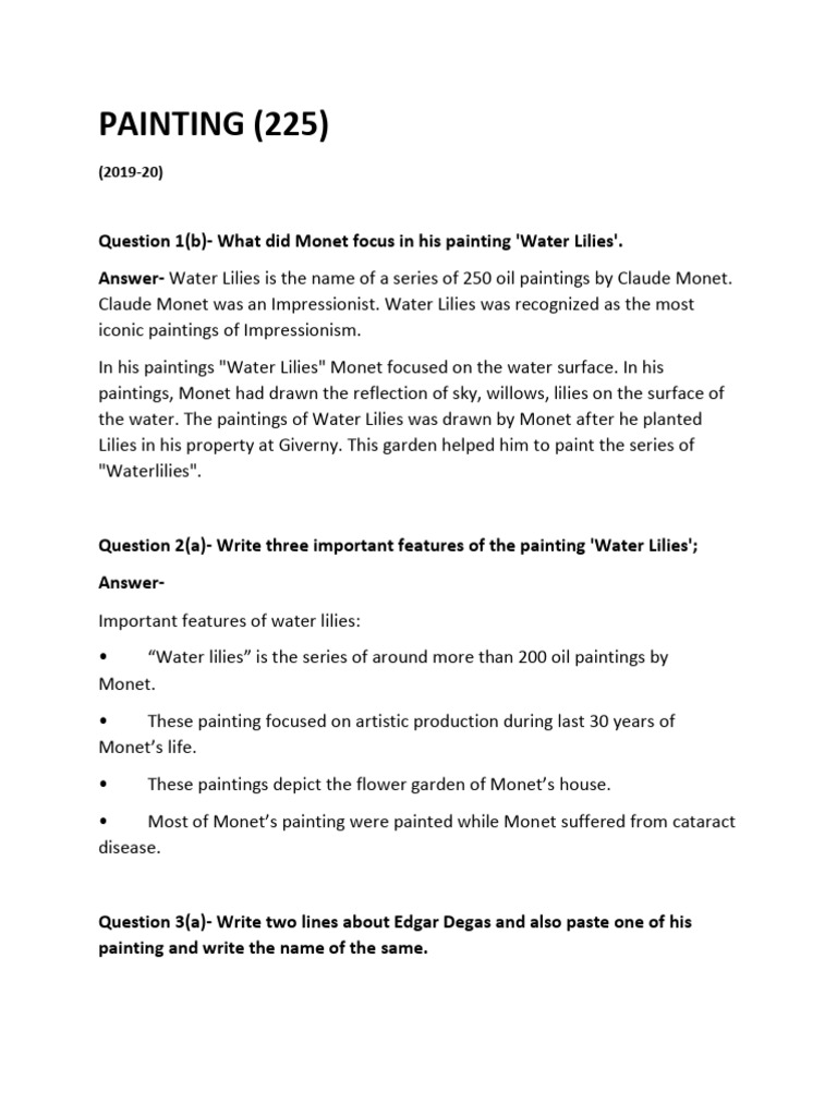 225 Painting E | PDF | Claude Monet | Cubism