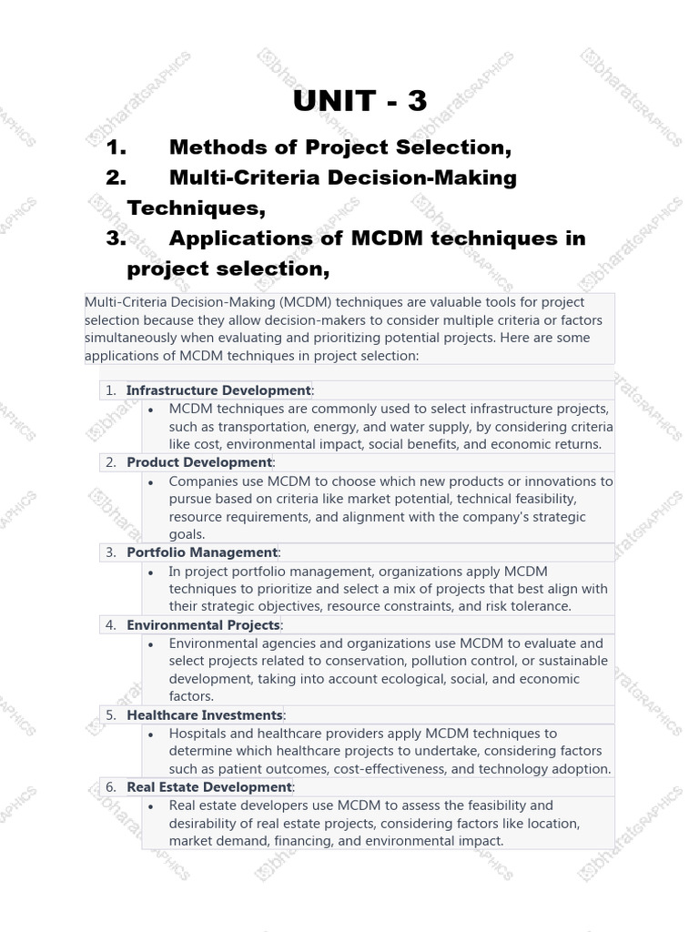 Unit 3 Project Management Pdf Decision Making Feasibility Study