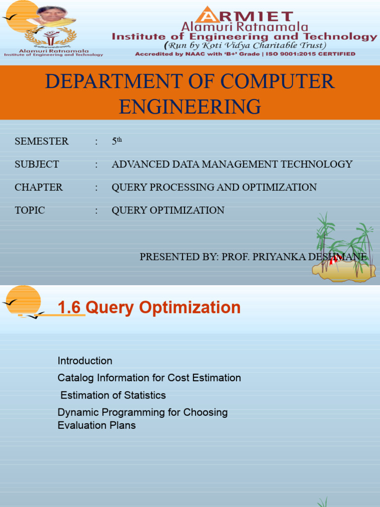 Query Optimization Techniques | PDF | Relational Model | Database Index