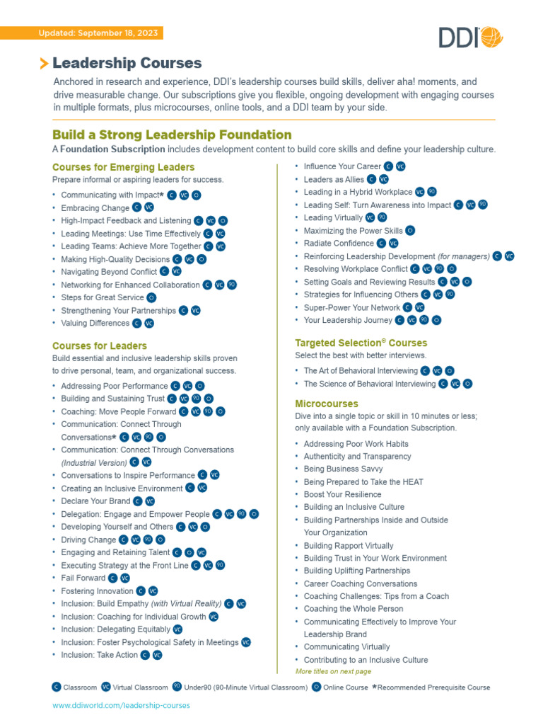 Ddi Leadership Solutions at A Glance | PDF | Leadership | Strategic ...