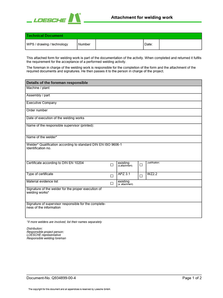 WPS Template | PDF | Welding | Construction