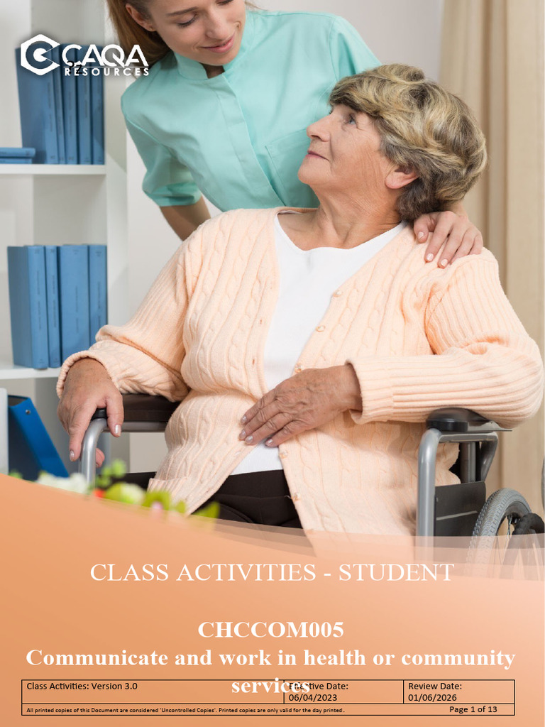 CHCCOM005 Class Activity Book - Student | PDF | Communication ...