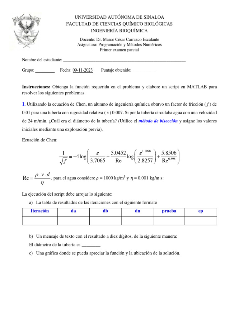 Examen primer parcial métodos numéricos tipo B parte 2 2023 (1) | PDF | Análisis numérico ...
