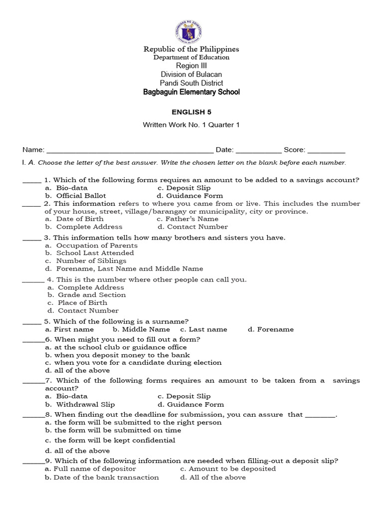 Grade 5 Summative Test in English Modules 1-3 | PDF | Pupa | Butterfly