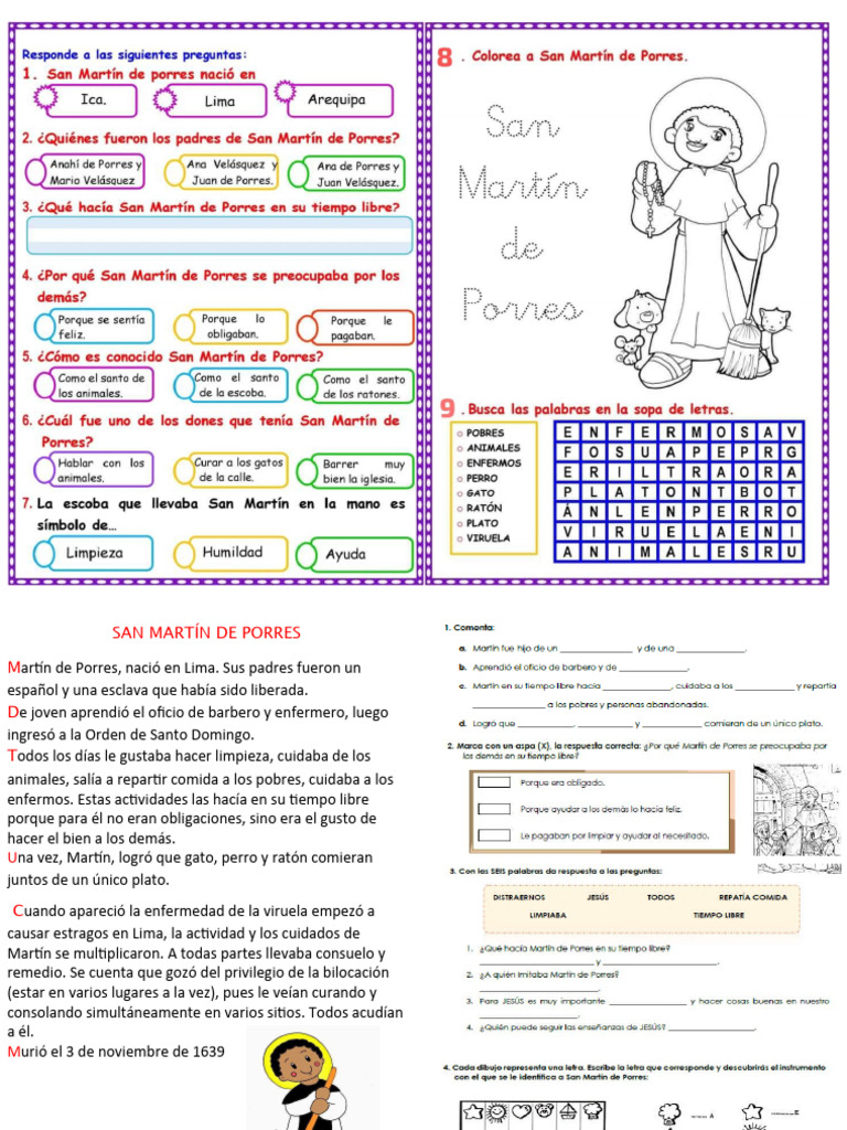 Ficha de San Martin de Porres | PDF