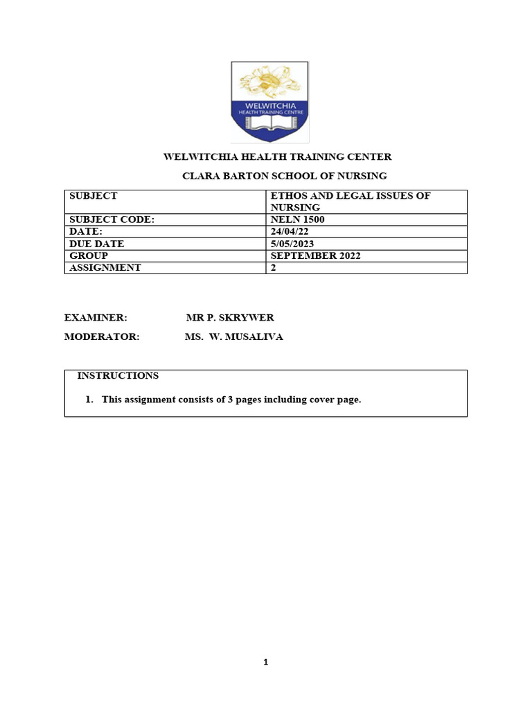 Ethos of Nursing Assignment 2 Sept 2022 | PDF