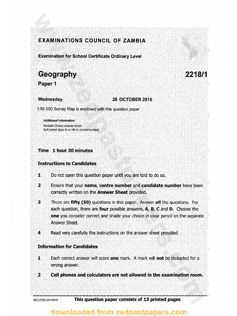 g12 Geography p1 2016 | PDF