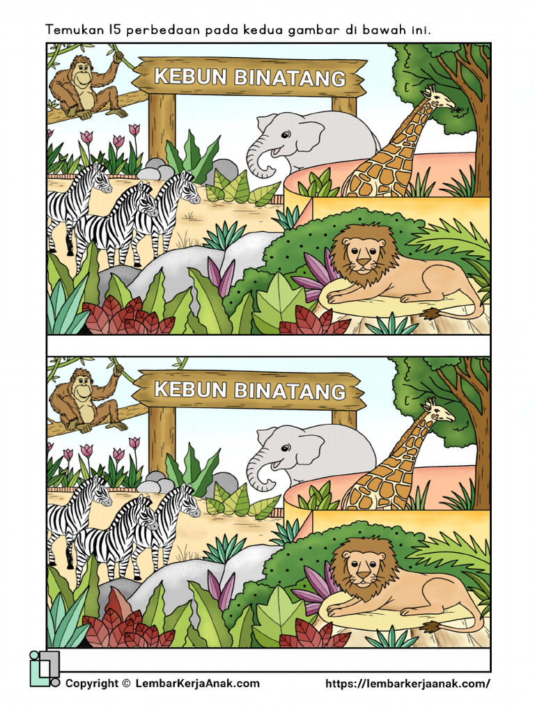 Perbedaan Gambar - Kebun Binatang | PDF