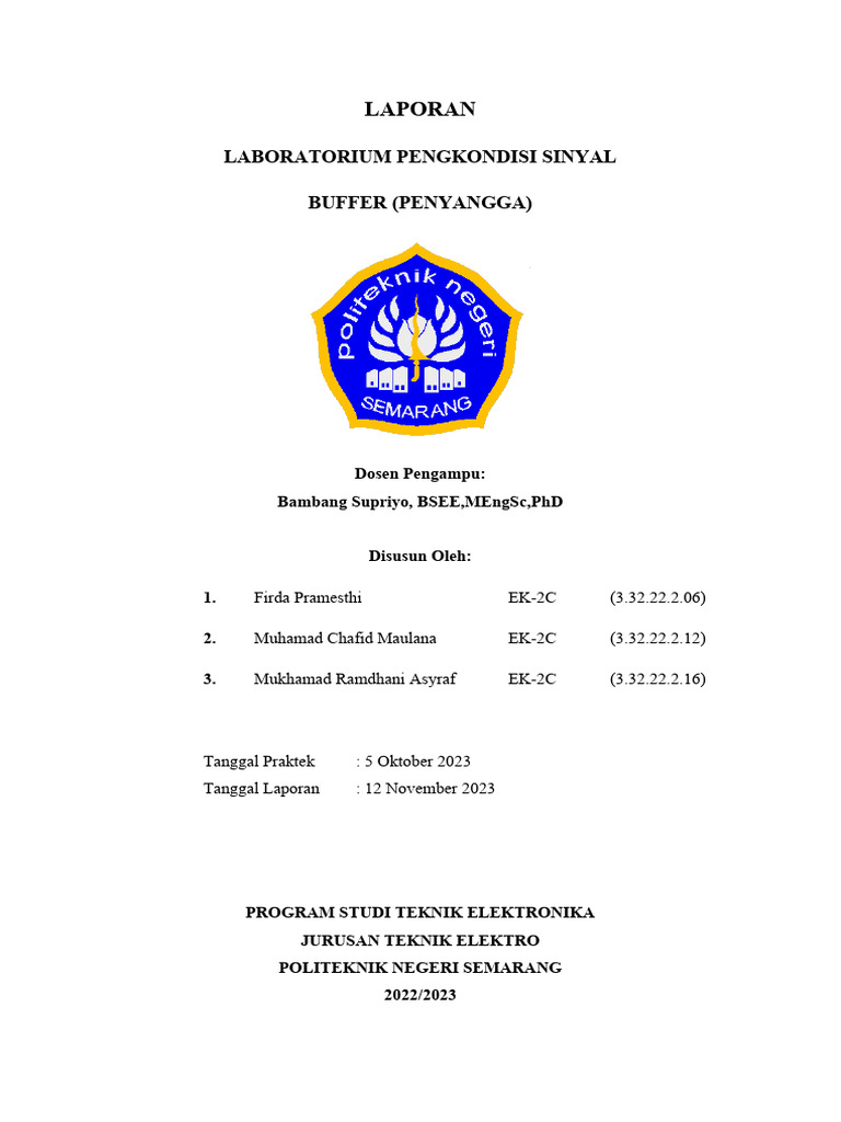 Laprak 3 - Buffer (Penyangga) | PDF
