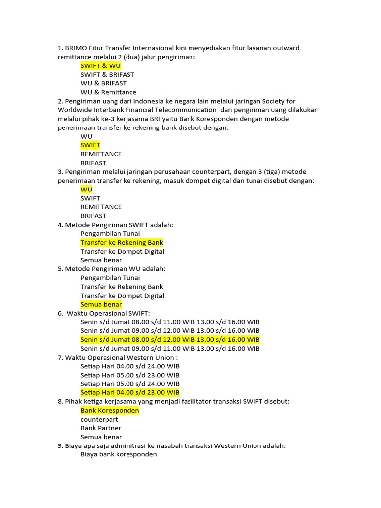 Bank Soal Persiapan TPK Agustus 23 | PDF