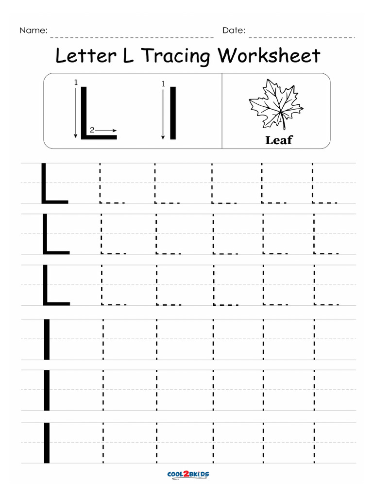 Letter L Tracing Worksheet | PDF