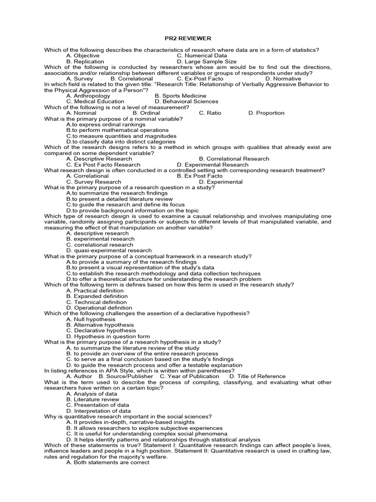 PR2 Reviewer Gas | PDF | Statistics | Hypothesis