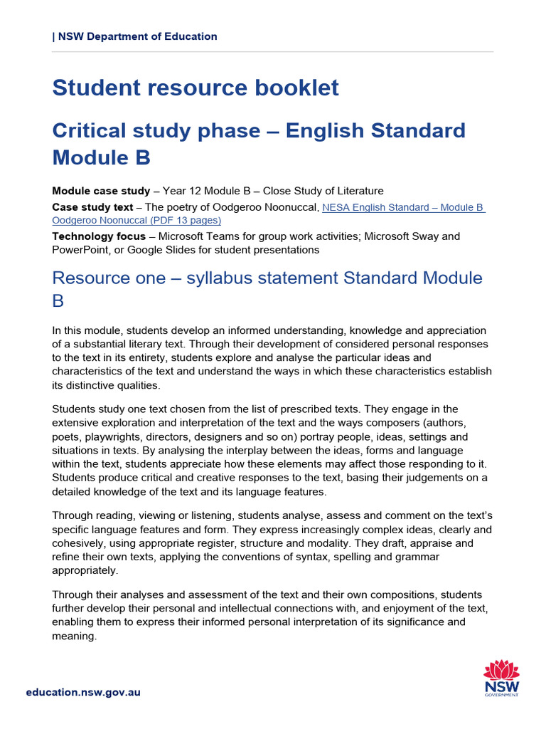 Year 12 English: Oodgeroo Poetry Study | PDF | Poetry | Human Communication