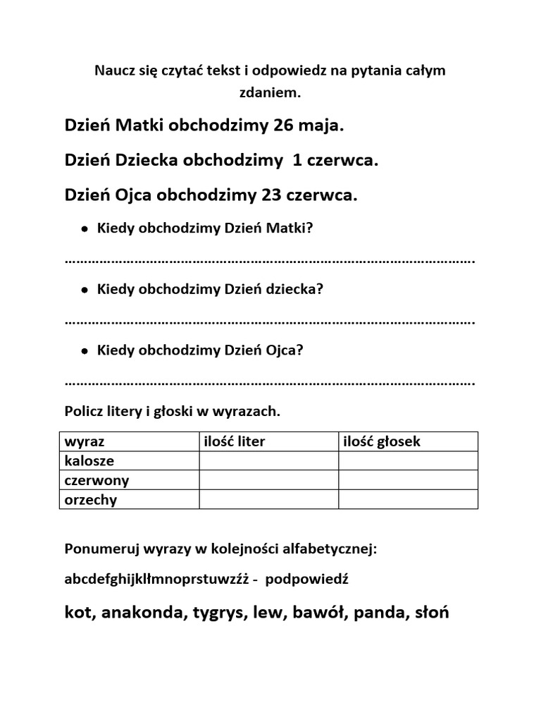 Praca Domowa - 1 Maj | PDF