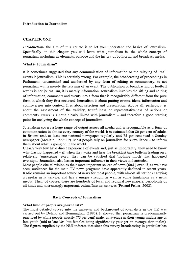 Introduction To Journalism 1 | PDF | Journalism | News