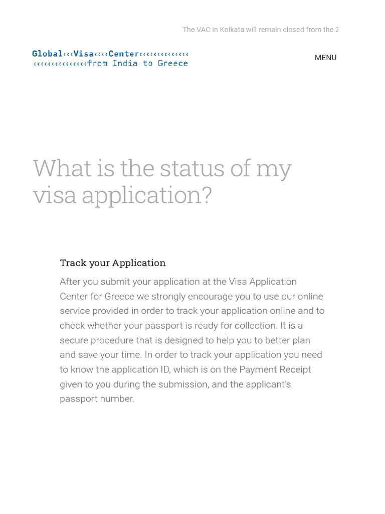 What Is The Status of My Visa Application - Global Visa Center World - Schengen Visa From India ...