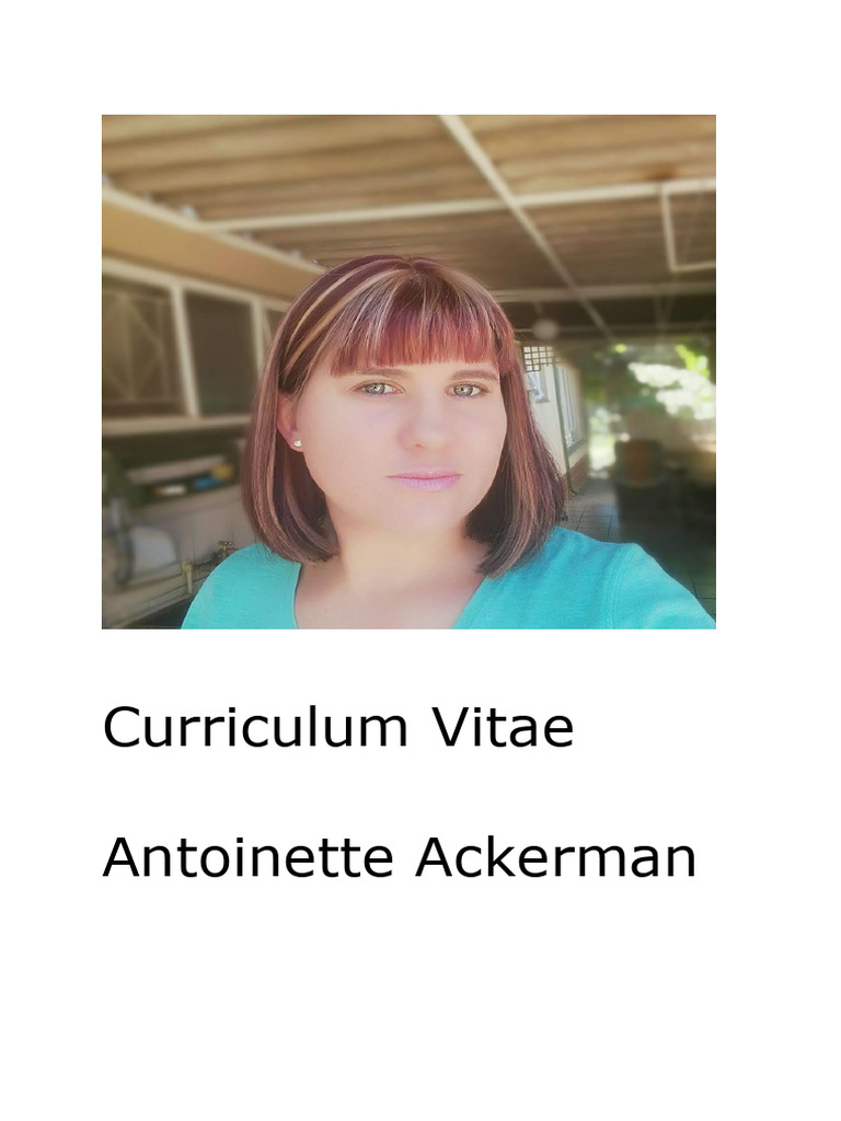Curriculum Vitae Antoinette Ackerman | PDF