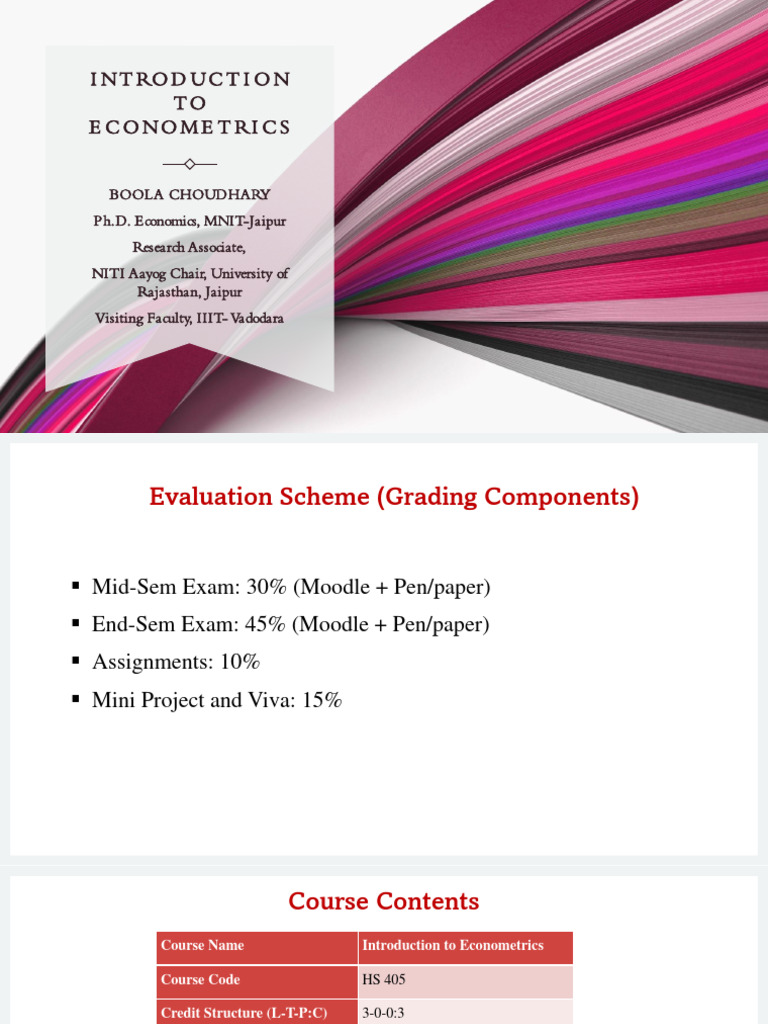 Econometrics Till Midsem | PDF | Econometrics | Statistics