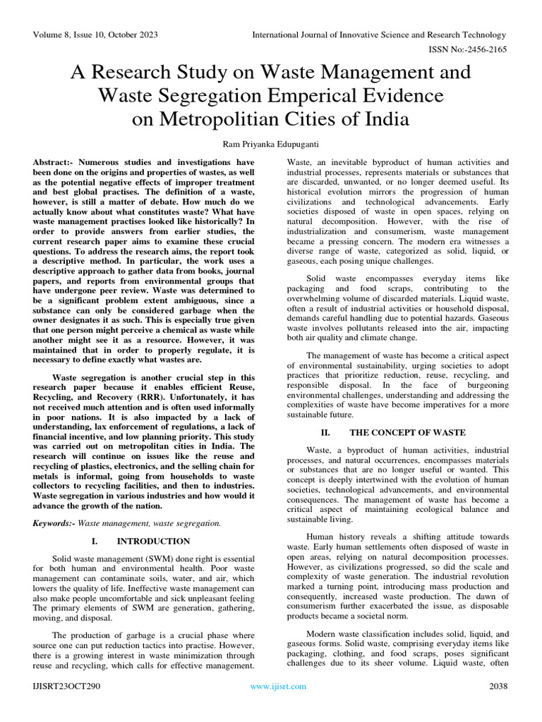 Waste Management in Indian Cities | PDF | Waste Management | Waste