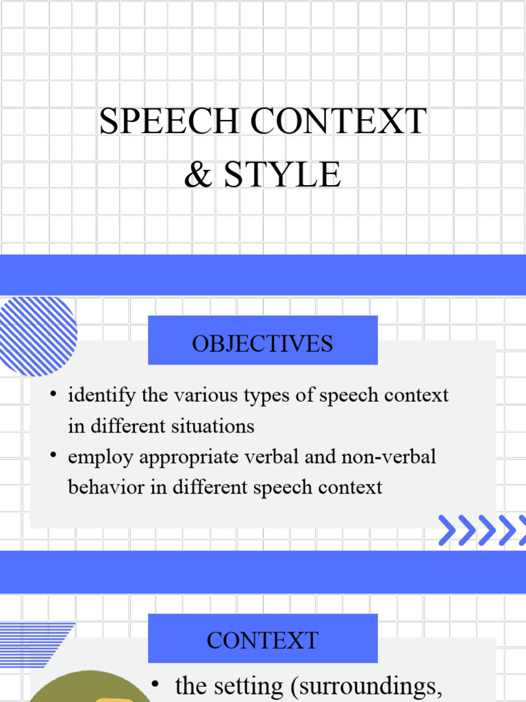 OC Lesson 4 Speech Context and Styles | PDF | Communication | Social ...