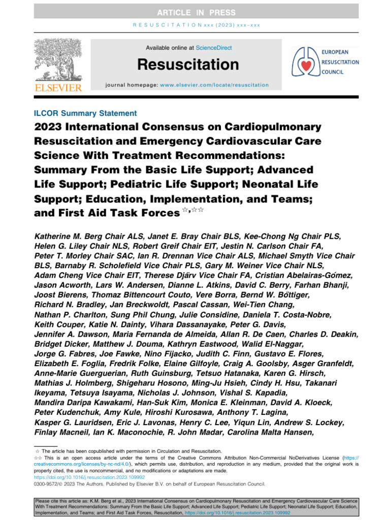 Resuscitation: ILCOR Summary Statement | Download Free PDF ...