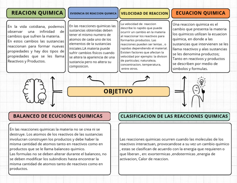 Organizador Grafico Conceptual Doodle Multicolor | PDF | Reacciones ...