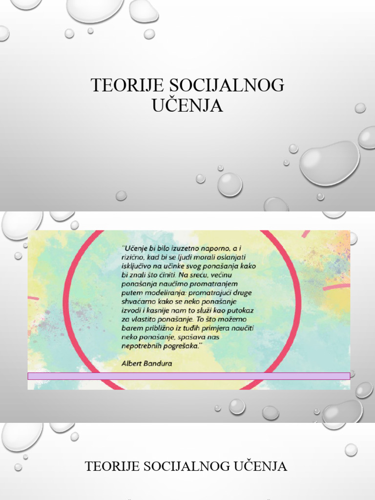 Teorije Socijalnog Učenja | PDF