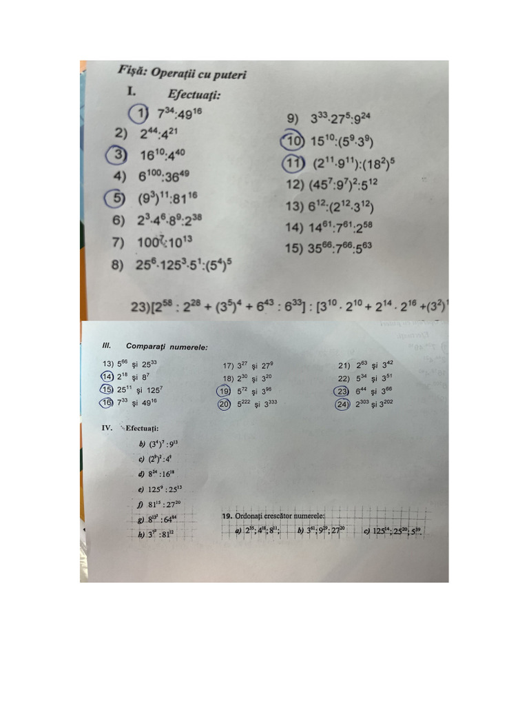 Operatii Cu Puteri | PDF