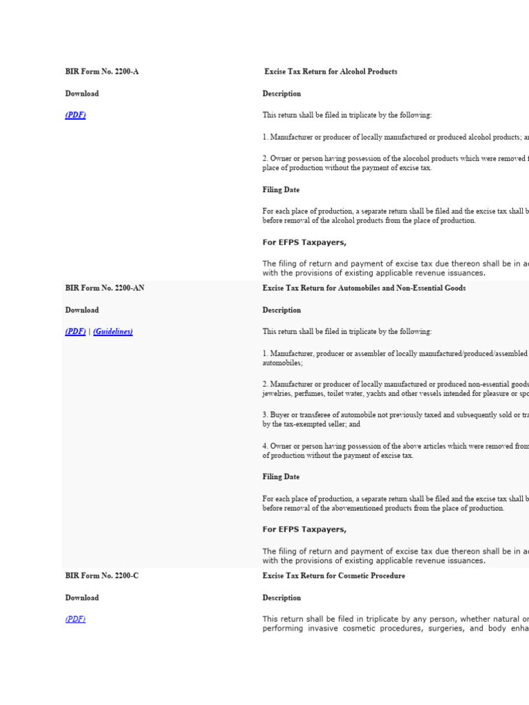 BIR Form No. 2200-A | Download Free PDF | Taxes | Tax Return (United ...