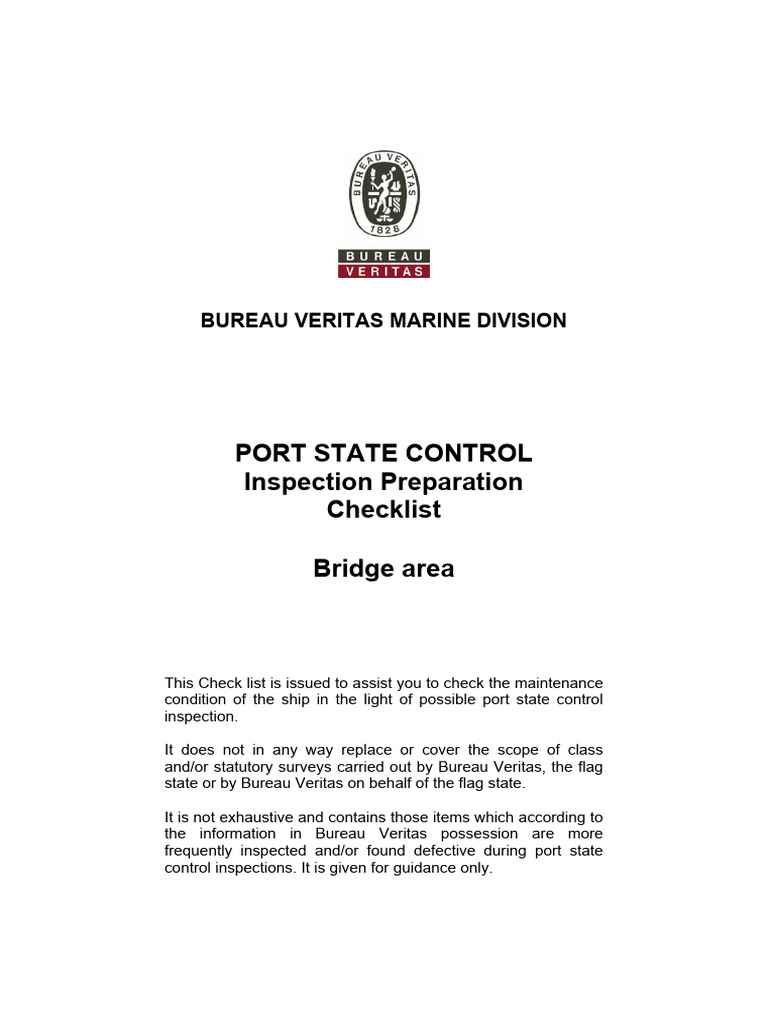 3 - Checklist For PSC Inspections - Bridge Area | PDF