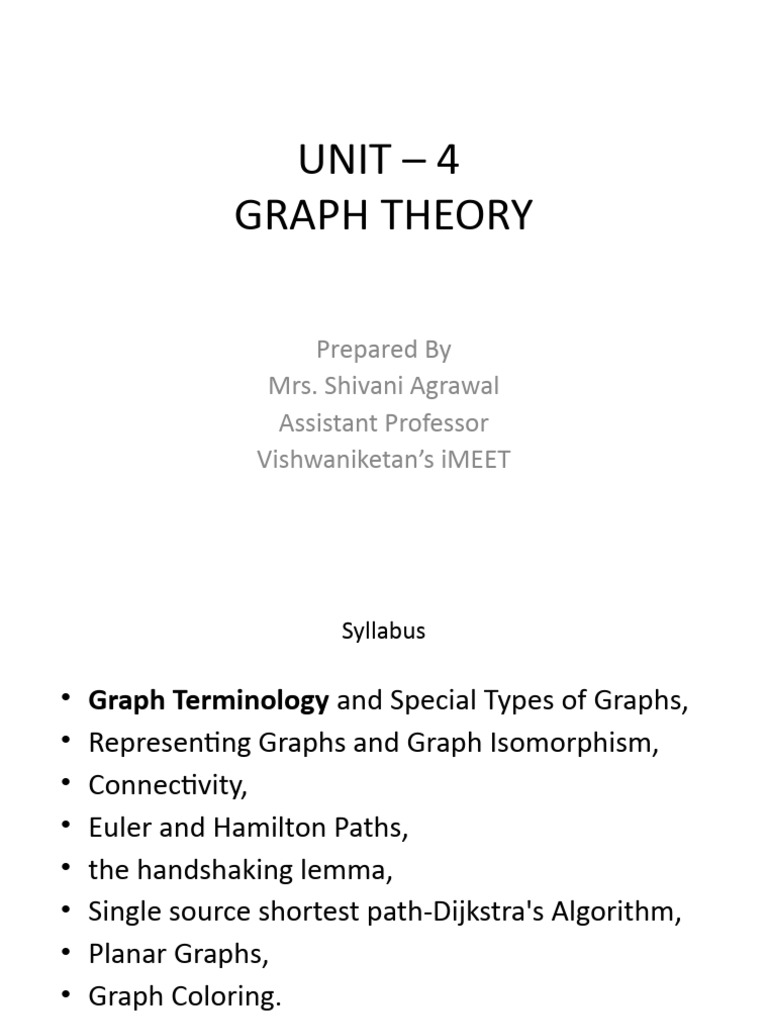 Dm-Unit - 4 | PDF | Vertex (Graph Theory) | Mathematical Concepts