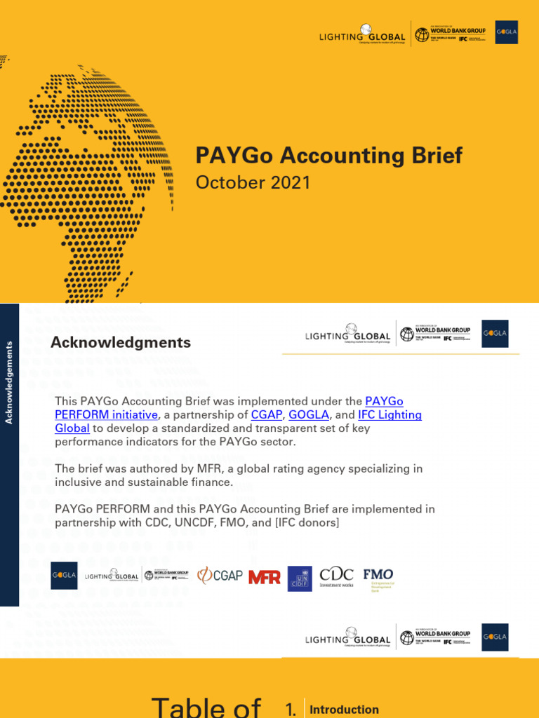 PAYGo Accounting Practices Overview | PDF | Microfinance | Accounting