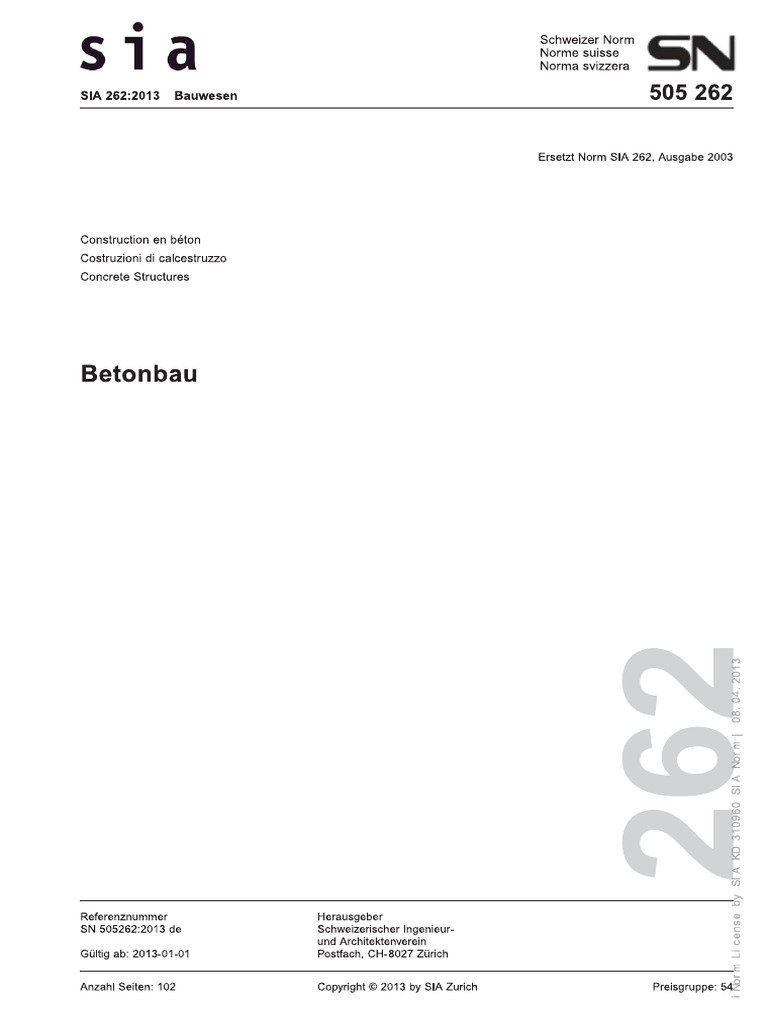 SIA 262 2013 D | PDF