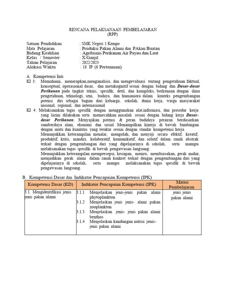 Jenis Pakan Alami untuk Perikanan | PDF