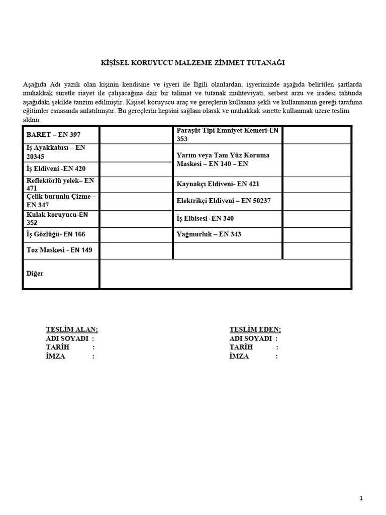 KKD Zi̇mmet Formu | PDF