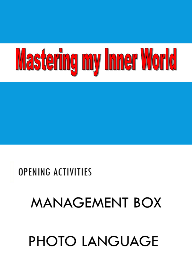 Mastering My Inner World | PDF | Self Esteem | Cognition