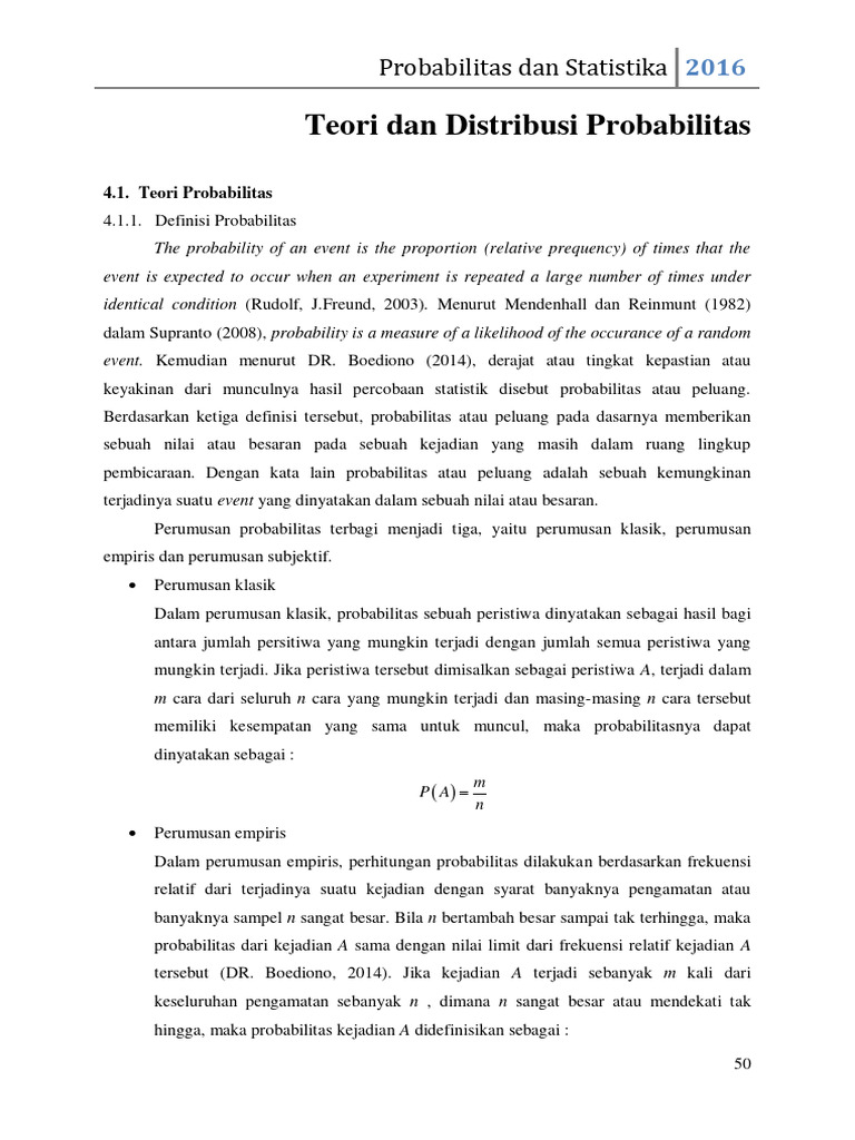 Teori Dan Distribusi Probabilitas | PDF