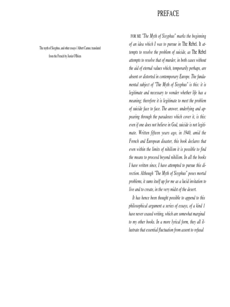 Albert Camus - The Myth of Sisyphus | PDF | Truth | Reason
