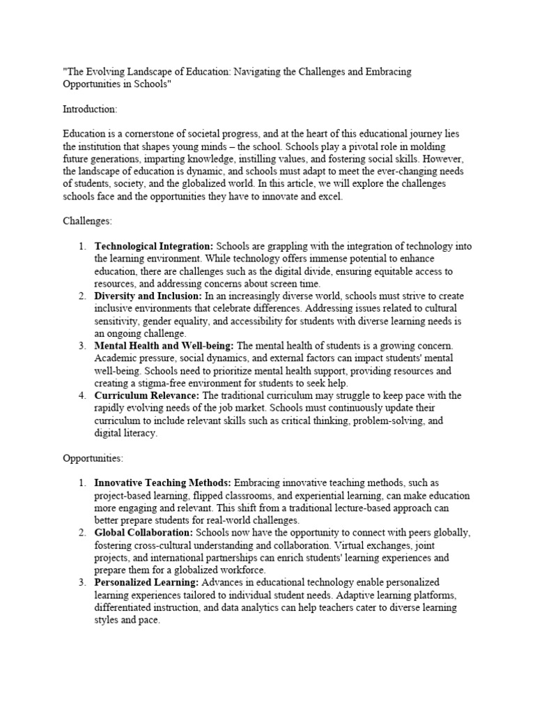 The Evolving Landscape of Education | PDF | Learning | Collaboration