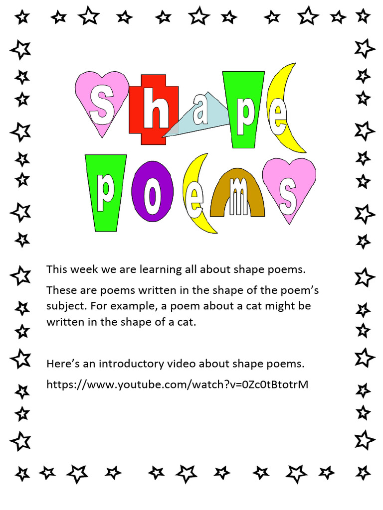 Shape Poetry Pack | PDF | Adverb | Noun