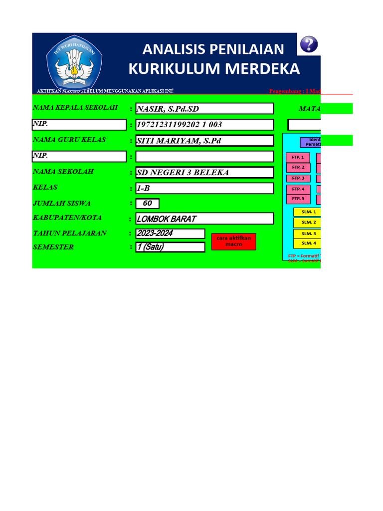 ANALISIS PENILAIAN KURIKULUM MERDEKA (1) .XLSM | PDF